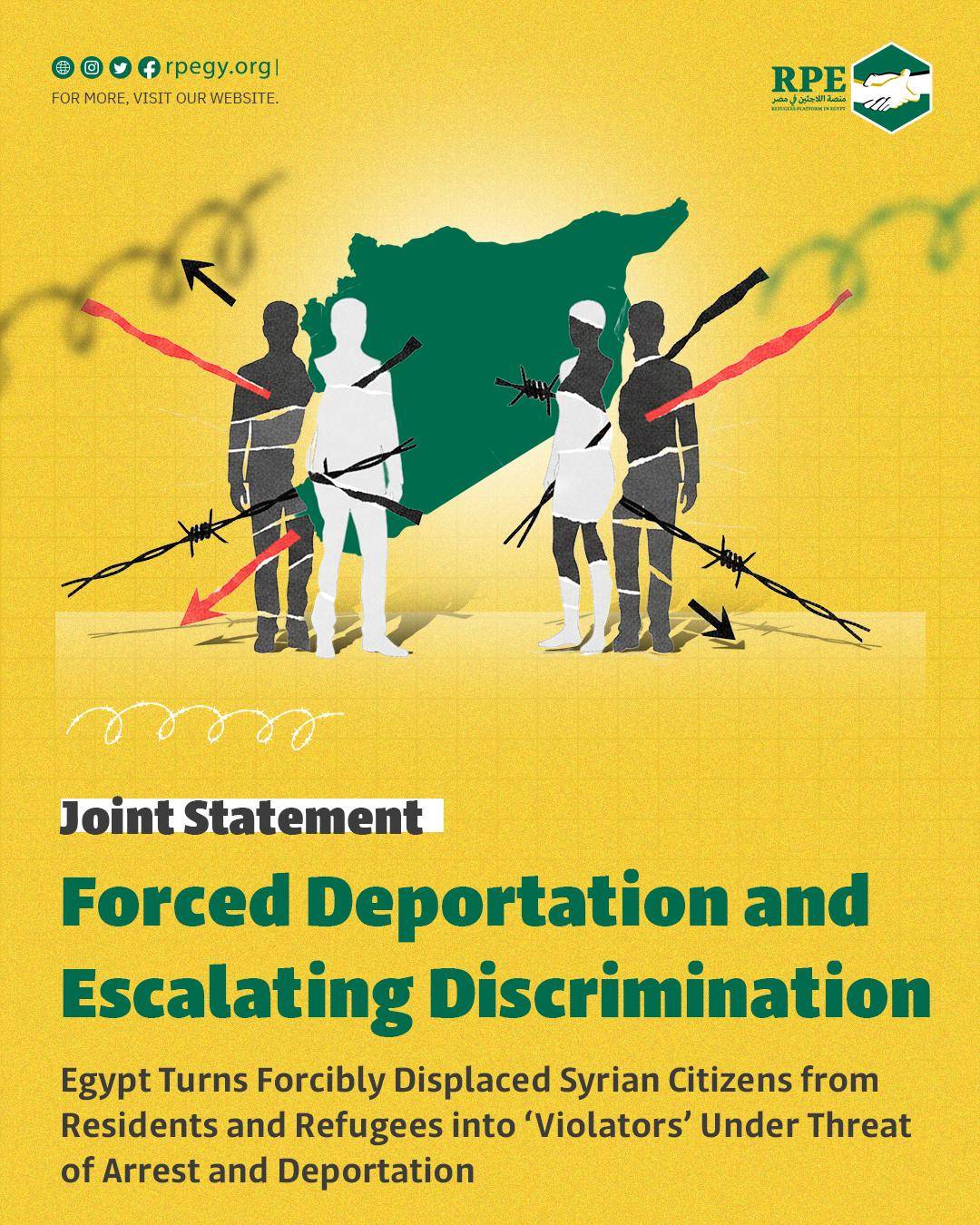 Joint Statement Forced Deportation and Escalating Discrimination Egypt ...